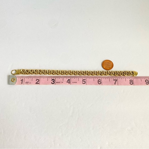 Vintage | Jewelry | 4k Gold Bracelet Fancy Wheat Link Chain Chunky ...